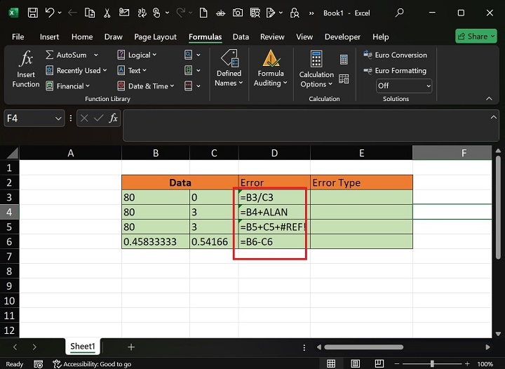Excel ERROR.TYPE 函数详解与使用示例 | Excel 函数教程