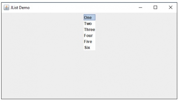 Java 程序用于选择 JList 中的第一项 | w3schools 教程