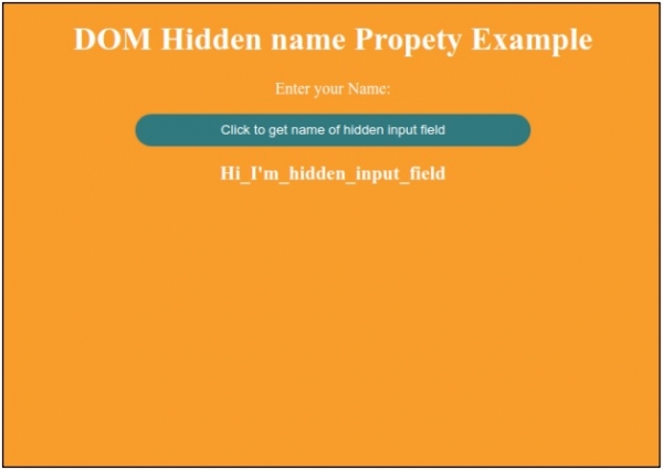 HTML DOM Input Hidden name 属性 | w3schools 教程