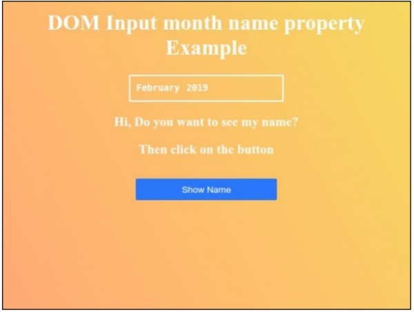 HTML DOM Input Month name 属性 | w3schools 教程