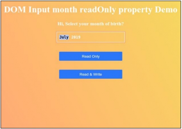 HTML DOM Input Month readOnly 属性 | w3schools 教程