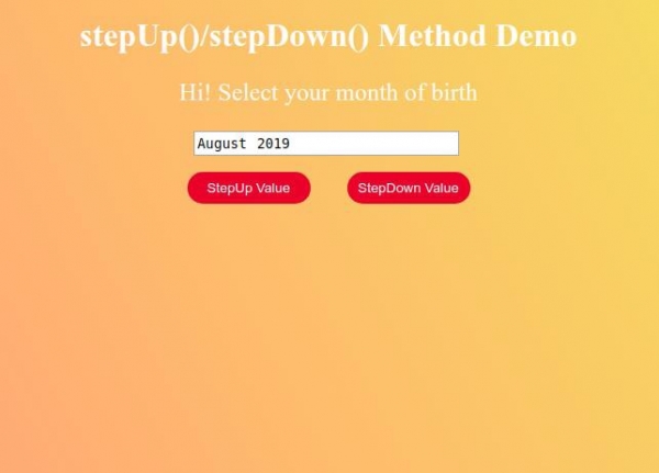 HTML DOM Input Month stepUp() 方法 | w3schools 中文网