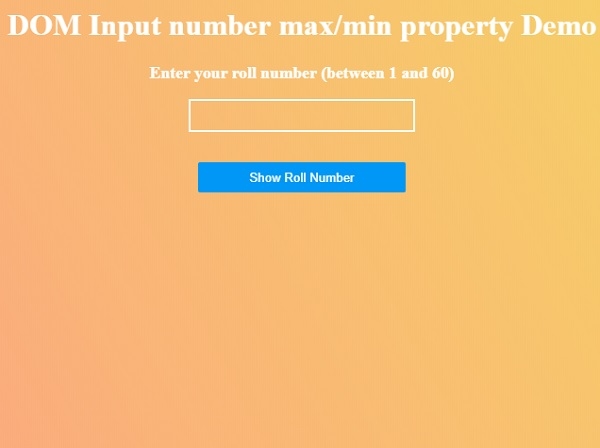HTML DOM Input Number min 属性 | w3schools 教程