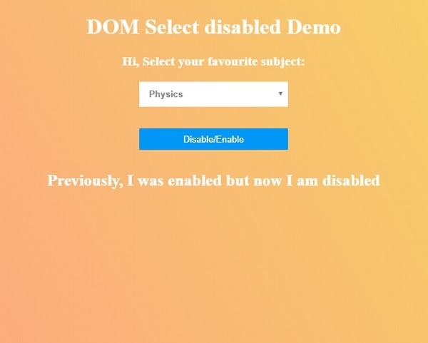 HTML DOM Select disabled 属性 | w3schools 中文网