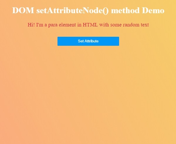 HTML DOM setAttributeNode() 方法 | w3schools 教程