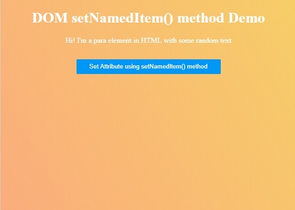 HTML DOM setNamedItem() 方法 | w3schools 教程