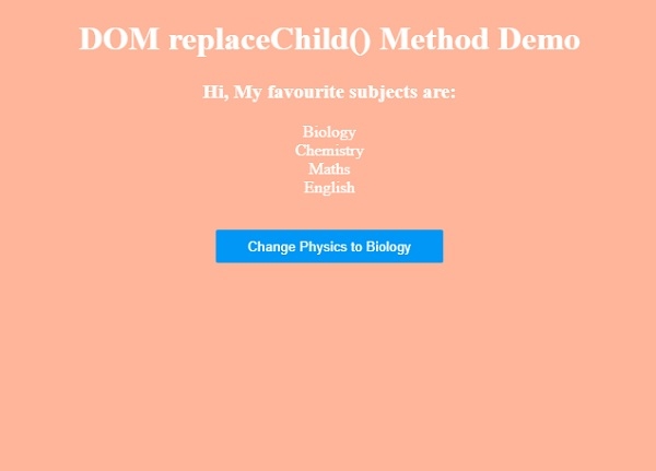 HTML DOM replaceChild() 方法 | w3schools 中文网