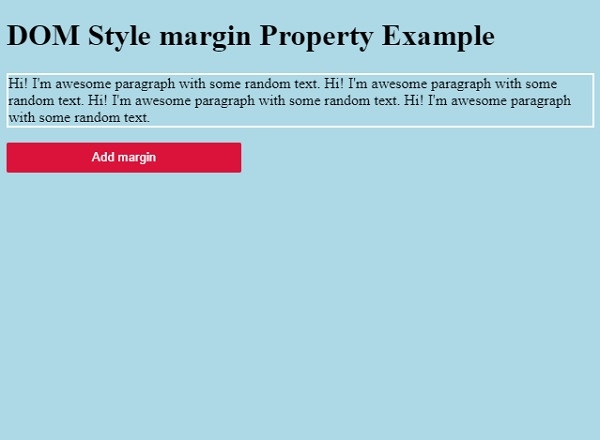 HTML DOM Style margin 属性 | w3schools 中文网