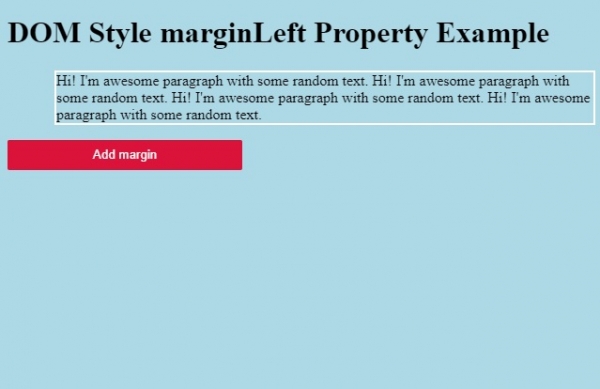 HTML DOM Style marginLeft 属性 | w3schools 教程