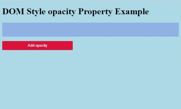HTML DOM Style opacity 属性 | w3schools 教程