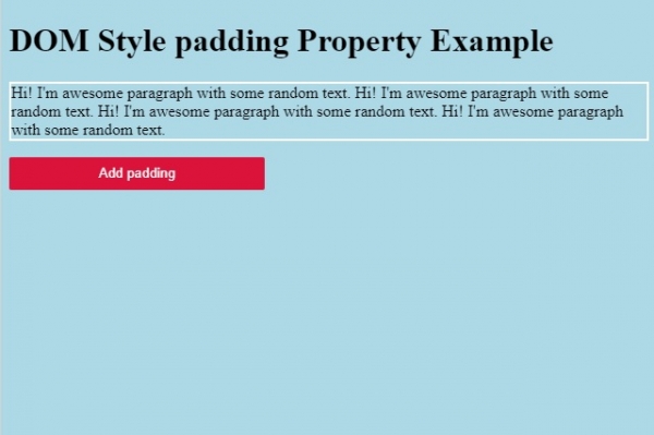 HTML DOM Style padding 属性 | w3schools 中文网