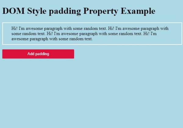 HTML DOM Style padding 属性 | w3schools 教程