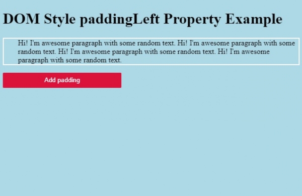 HTML DOM Style paddingLeft 属性 | w3schools 教程