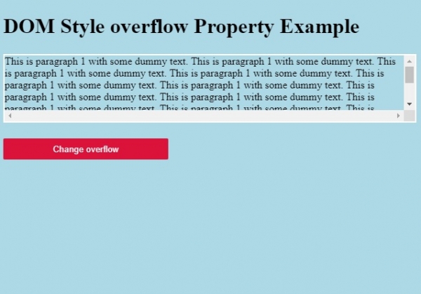 HTML DOM Style overflow 属性 | w3schools 中文网