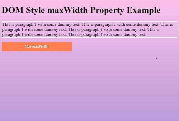 HTML DOM Style maxWidth 属性 | w3schools 教程