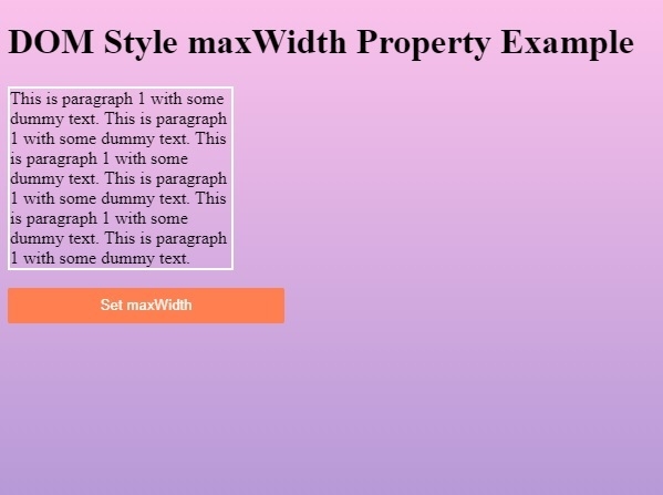 HTML DOM Style maxWidth 属性 | w3schools 中文网