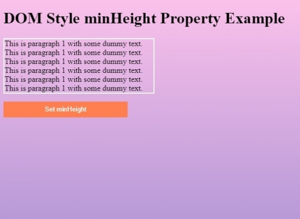HTML DOM Style minHeight 属性 | w3schools 中文网