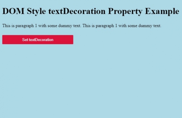 HTML DOM Style textDecoration 属性 | w3schools 教程