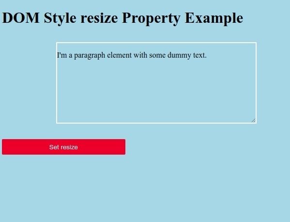 HTML DOM Style resize 属性 | w3schools 教程
