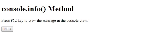 HTML DOM console.info() 方法 | w3schools 中文网