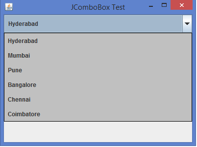 如何在 Java 中设置 JComboBox 项目的边框? | w3schools 教程