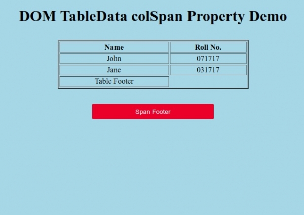 HTML DOM TableData colSpan 属性 | w3schools 中文网