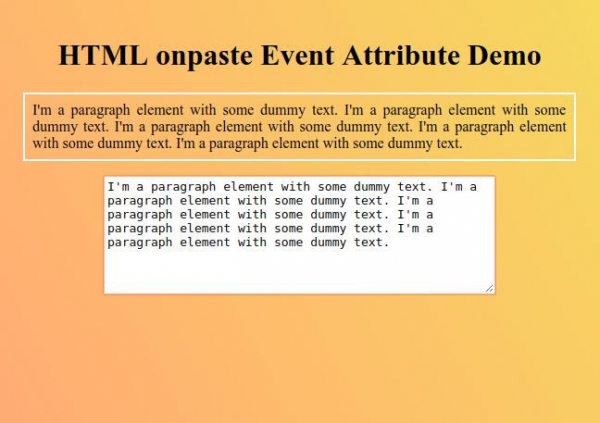 HTML onpaste 事件属性 | w3schools 中文网