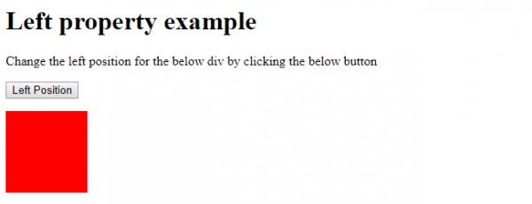 HTML DOM Style left 属性 | w3schools 中文网