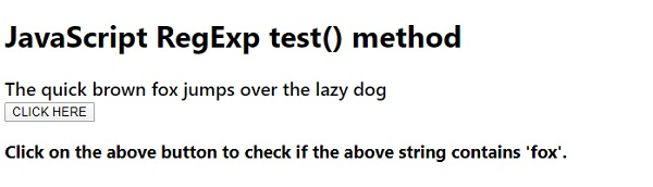JavaScript RegExp test() 方法