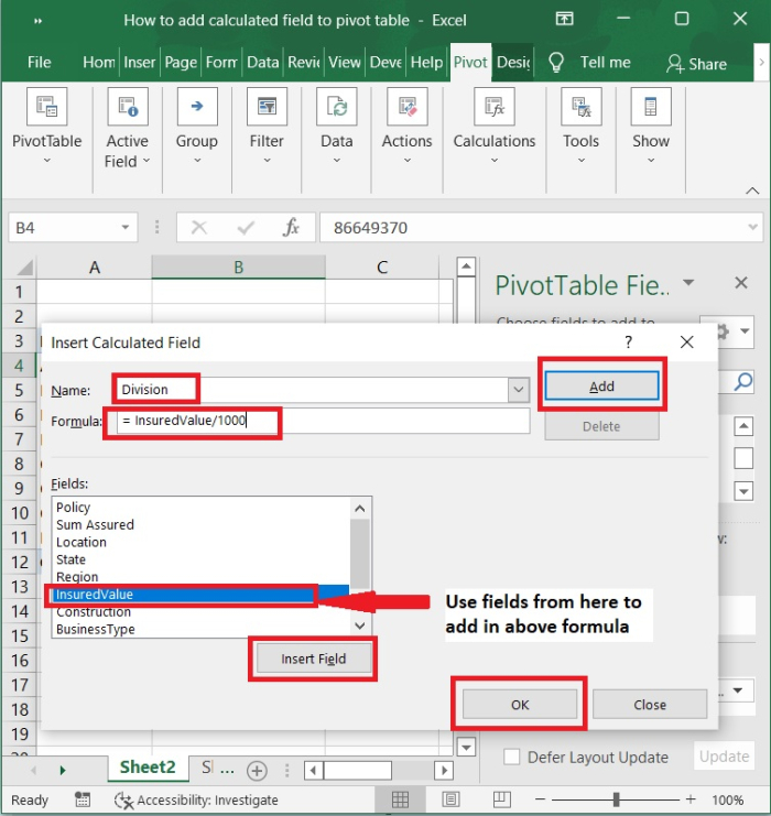 如何在 Excel 中向数据透视表添加计算字段? | w3schools 中文网