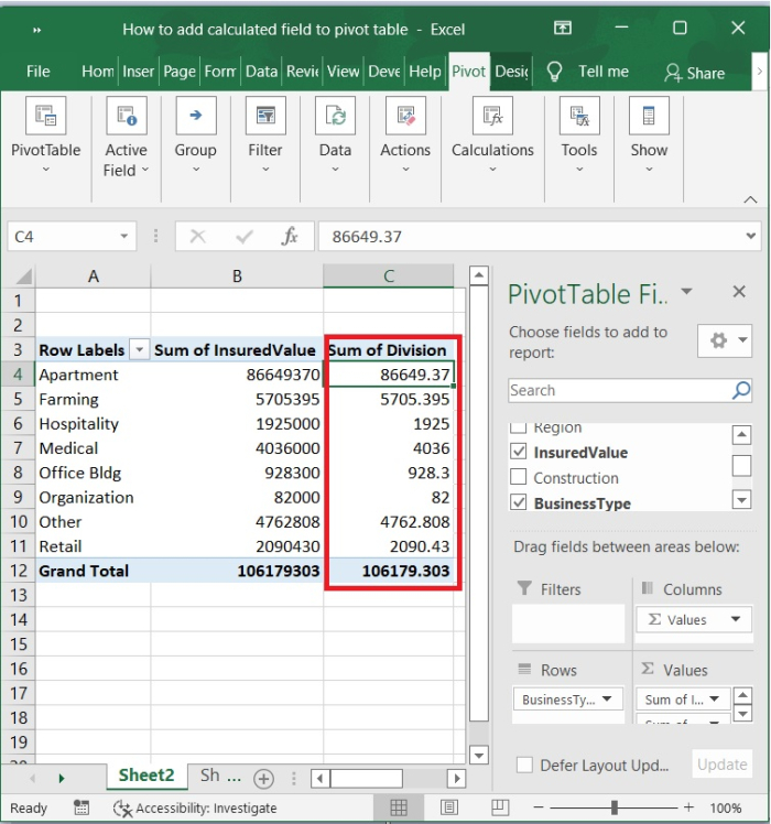 如何在 Excel 中向数据透视表添加计算字段? | w3schools 中文网
