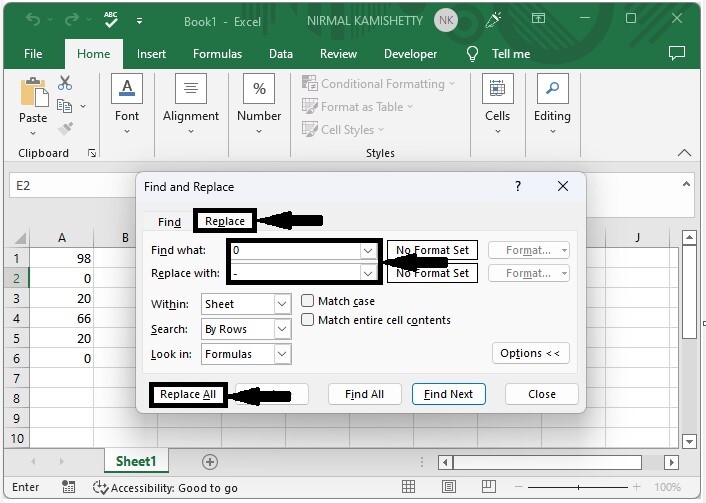 如何在 Excel 中将零转换为破折号? | w3schools 教程