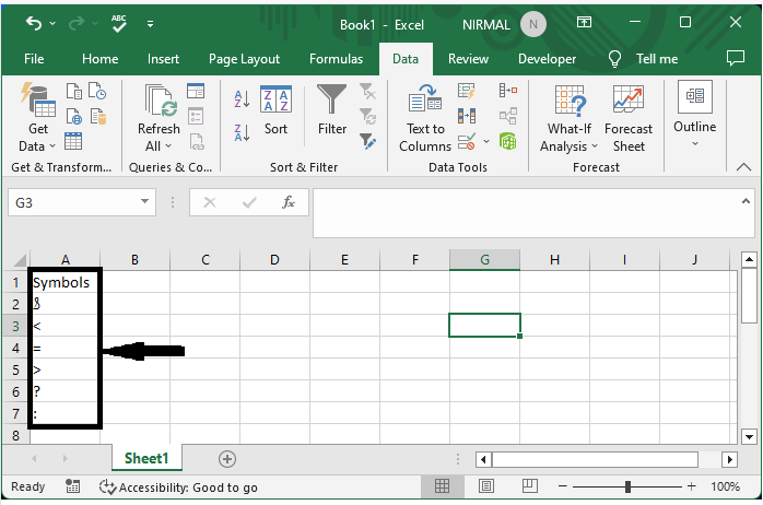 如何在 Excel 中创建带符号的下拉列表 W3schools 教程