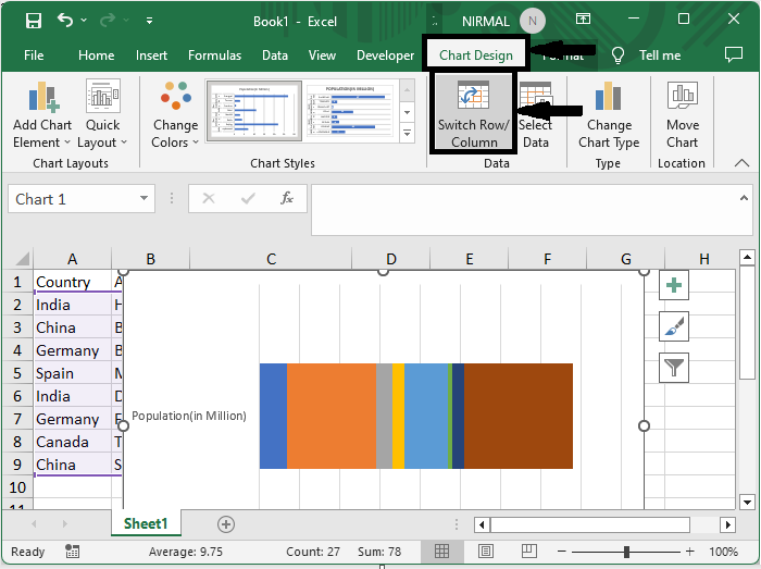 如何在 Excel 中创建堆叠条形图或柱形图 | W3Schools 中文网