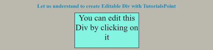 如何使用 JavaScript 创建可编辑 div? | w3schools 中文网