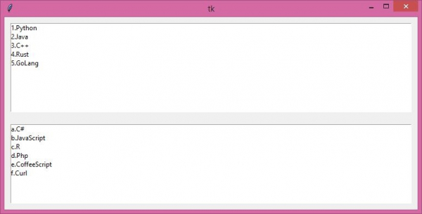 如何同时从两个 Tkinter Listbox 中选择? | w3schools 中文网