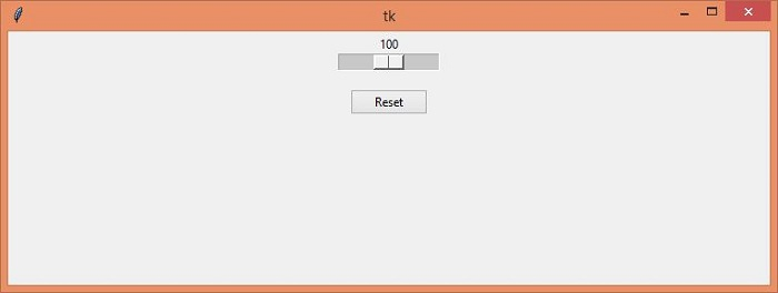 如何将 Tkinter Scale 小部件滑块的默认值设置为 100? | w3schools 教程