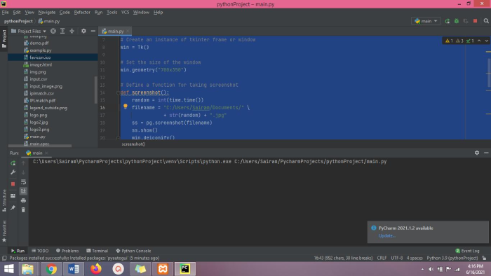 如何使用 Python 截取窗口的屏幕截图?(Tkinter) | w3schools 教程