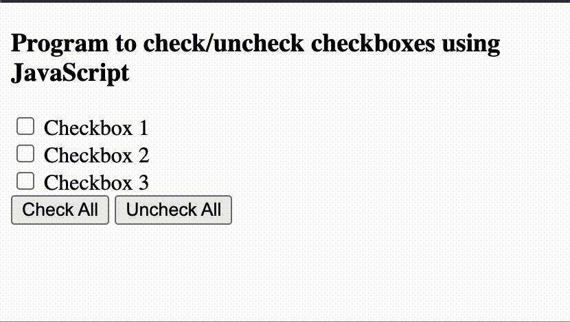 使用 JavaScript 选中/取消选中复选框的程序 | w3schools 教程