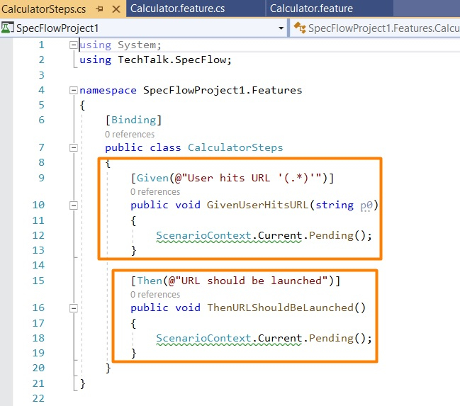 解释 SpecFlow 中的步骤定义。 | w3schools 教程