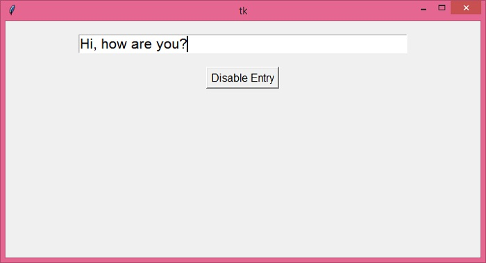 如何在 Tkinter 中禁用 Entry 小部件? | w3schools 中文网