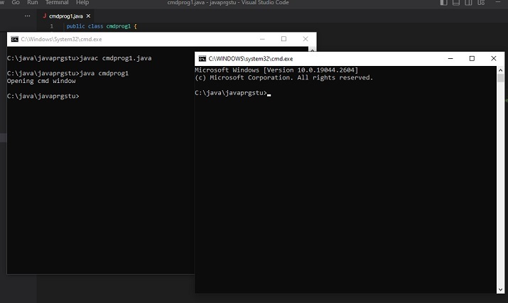 Java 程序打开命令提示符并插入命令 | w3schools 中文网