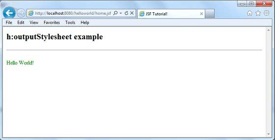 JSF - h:outputStylesheet | JSF 教程