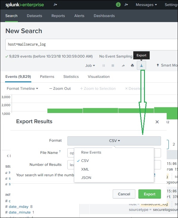 Splunk 共享导出 | Splunk 教程