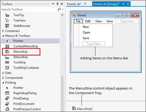 Vbnet Menustrip 控件 Vbnet 编程 教程